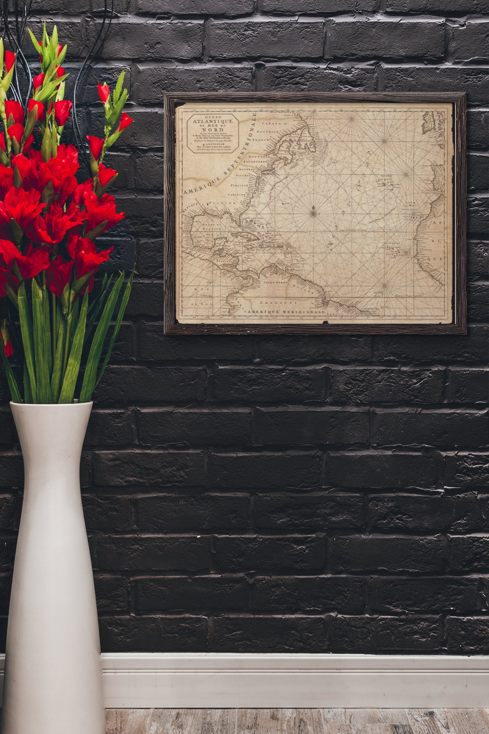 1683 Map of North America the West Indies and the Atlantic | Etsy