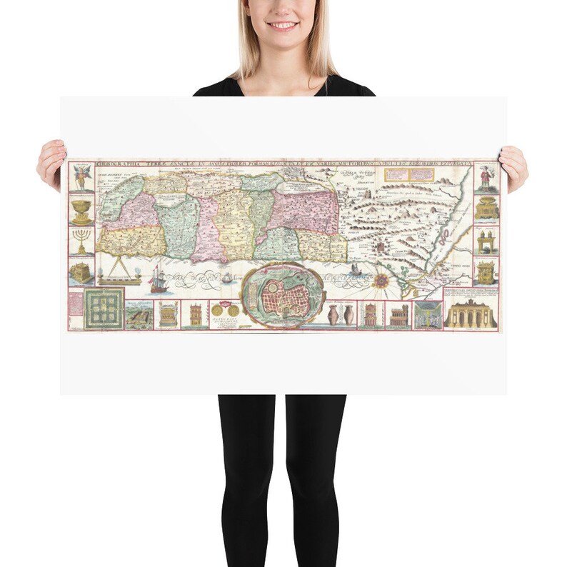 1632 Map of the Holy Land Antique Map of Israel Vintage - Etsy