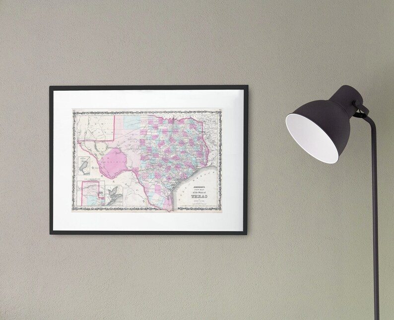 1862 Map of Texas Printable Vintage Texas Map Downloadable - Etsy