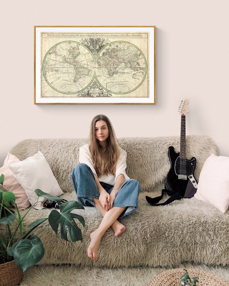1691 Mapa del mundo Mapa del mundo vintage imprimible Mapa | Etsy España