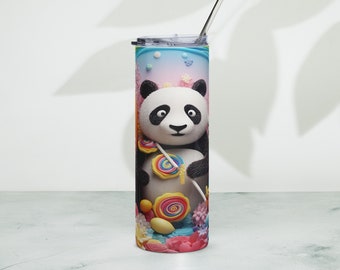 3D Embroidered Cute Panda Sublimation Tumbler Gift for Panda - Etsy
