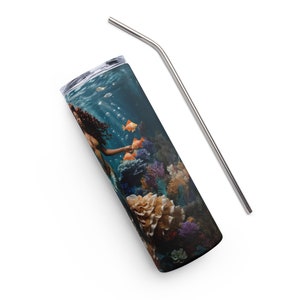 African American Mermaid Tumbler - Underwater Fantasy Design - Embark ...