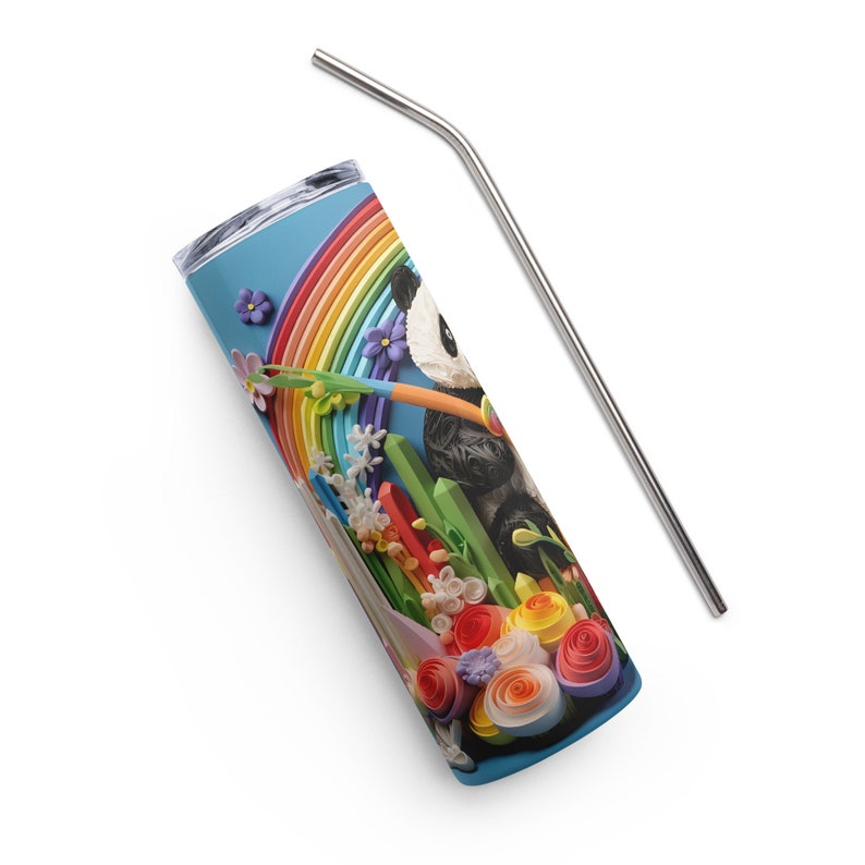 3D Embroidered Cute Panda Sublimation Tumbler Gift for Panda - Etsy