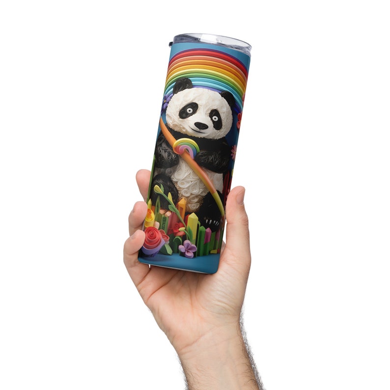 3D Embroidered Cute Panda Sublimation Tumbler Gift for Panda Lovers - Etsy