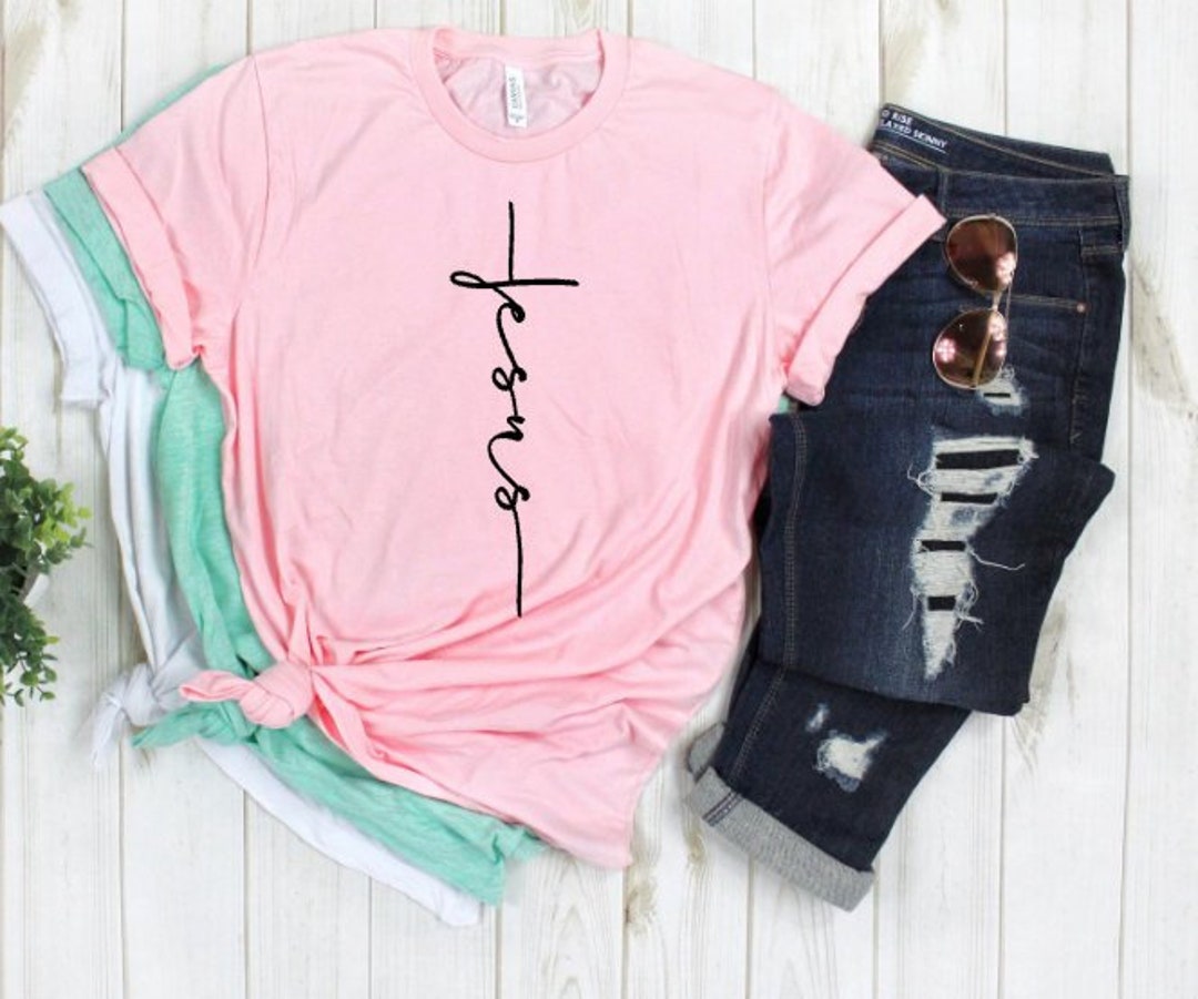 Jesus Cross Shirt, Christian Shirt, Easter Shirt for Her, Women's ...