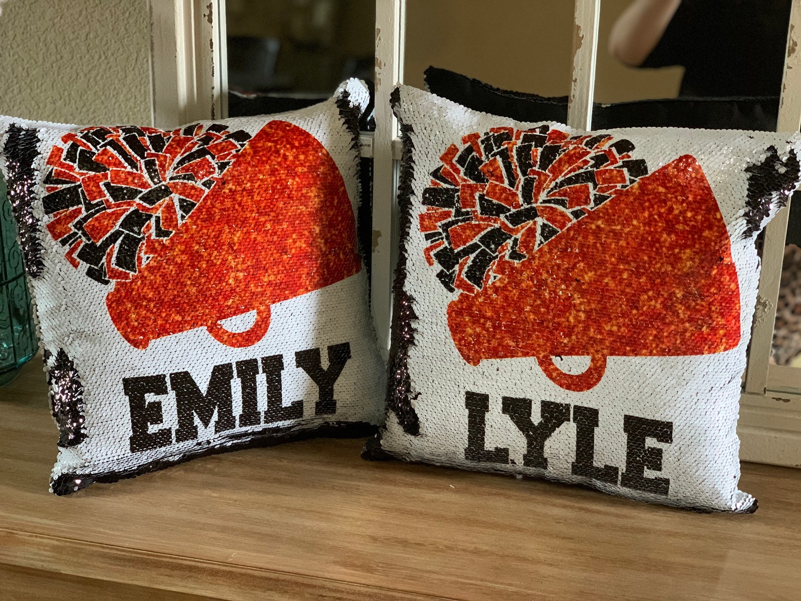 Personalized Sequin CHEER Pillow Cheerleader Pillow | Etsy