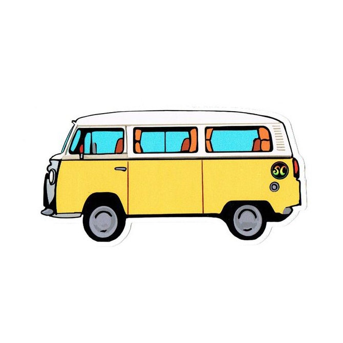 Yellow Van Sticker - Etsy Singapore