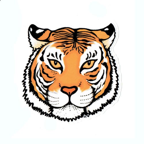 Tiger Face Decal Vinyl Car Decal Window Decal Laptop - Etsy