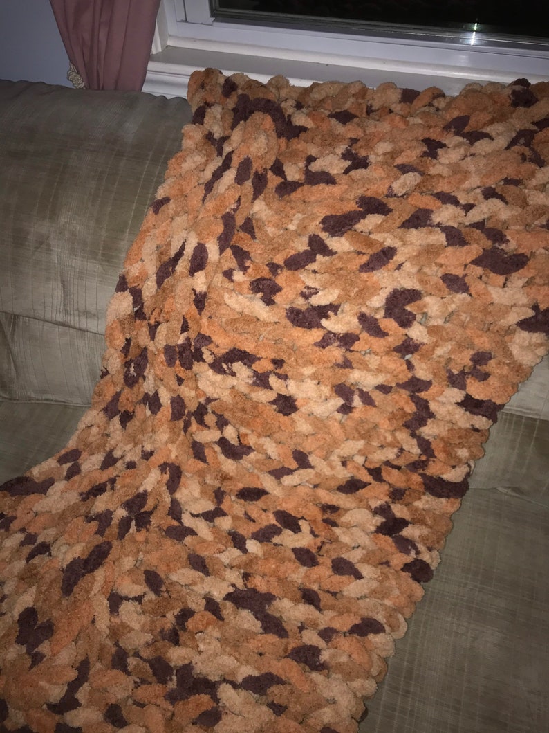 Chunky Knit Throw Blanket | Etsy