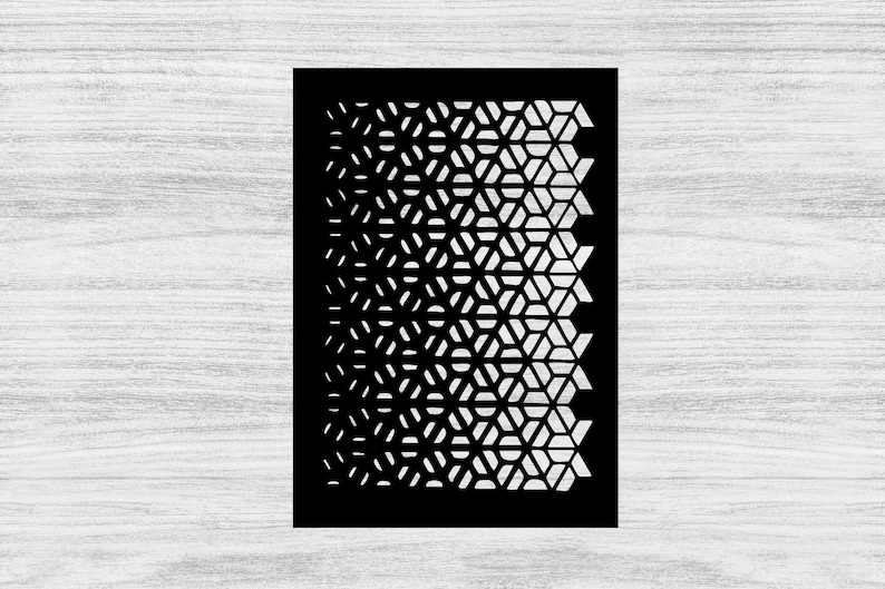 Faded Geometric Pattern Mylar Plastic Stencil for Crafts/ Bleaching ...