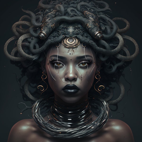 Medusa Digital Art - Etsy