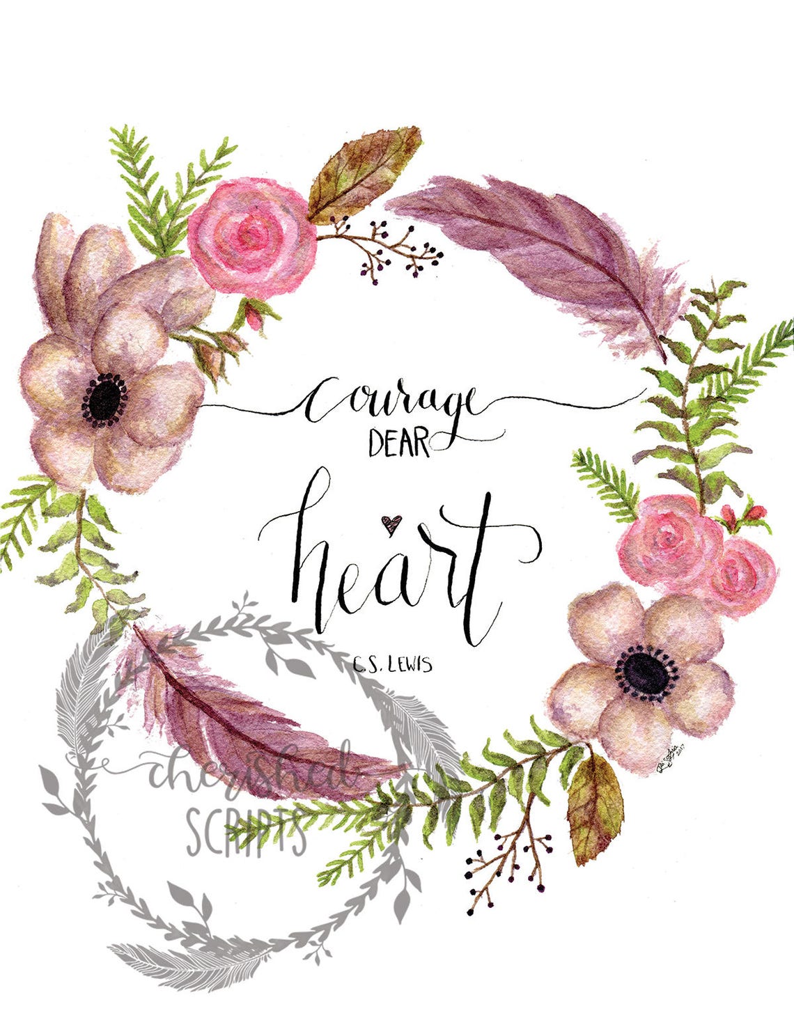 Printable Digital Download of Watercolor Painting Wall Art Quote Print ...