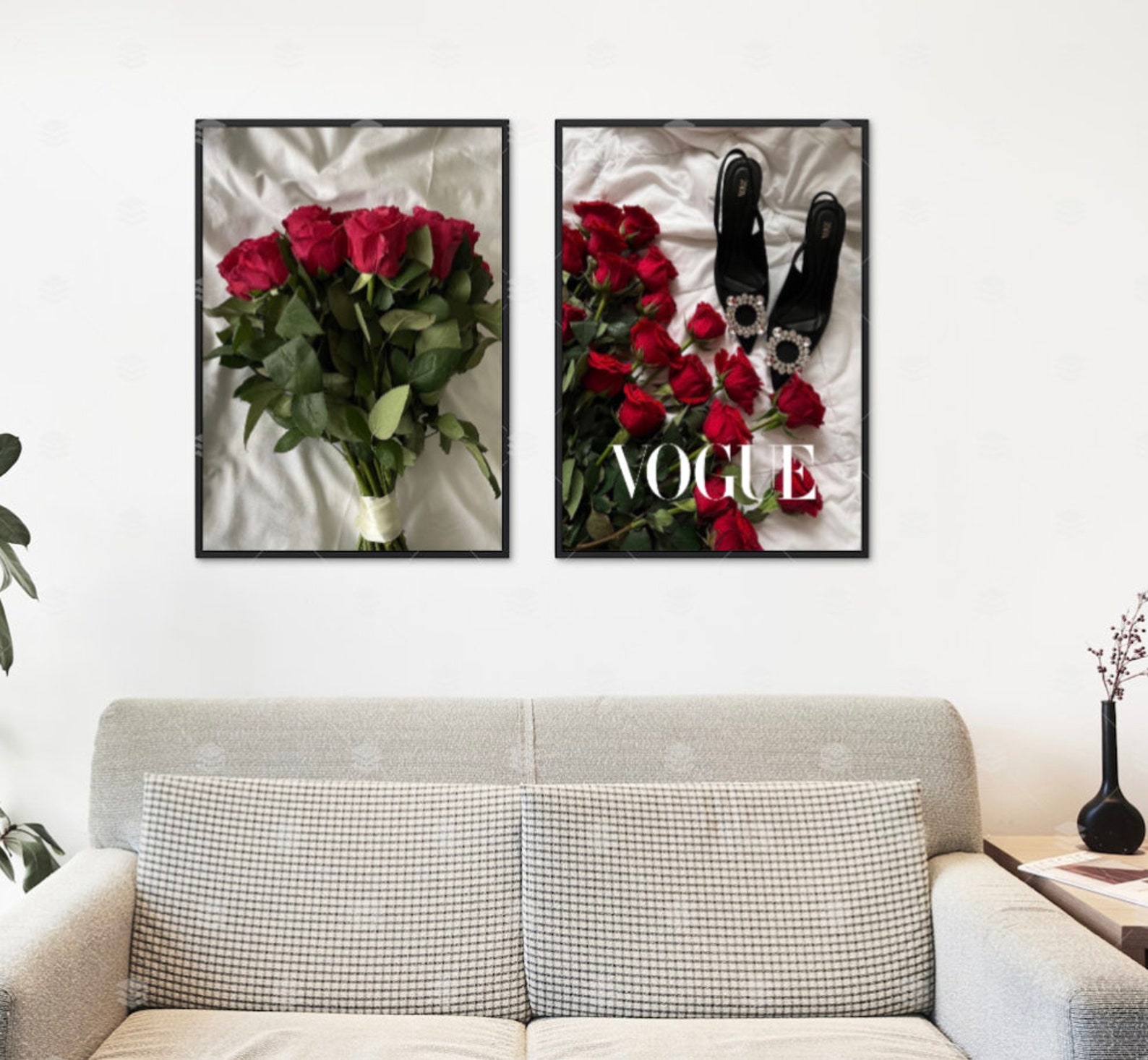 Vogue Red Roses Poster Set - Etsy