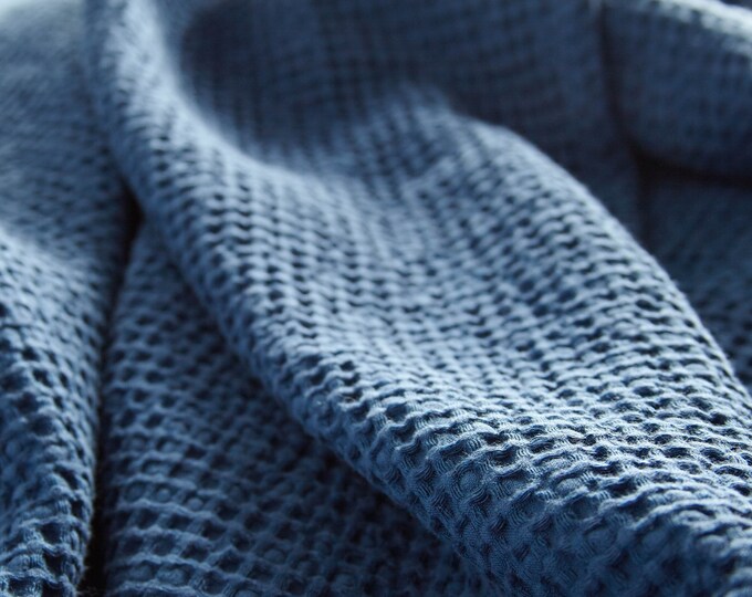 Extra Wide Waffle Linen Fabric by the Yard, Cotton Fabric by the Yard ...