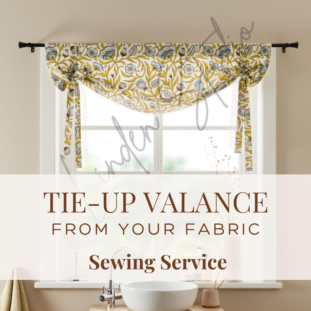Custom Curtain Tie-up Valance From Your Fabric | Window Valance From ...