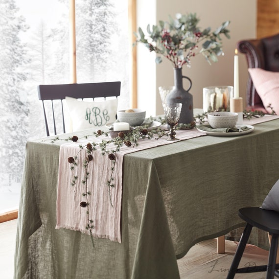 Farmhouse Table Runner Linen Table Runner Kitchen Decor | Etsy