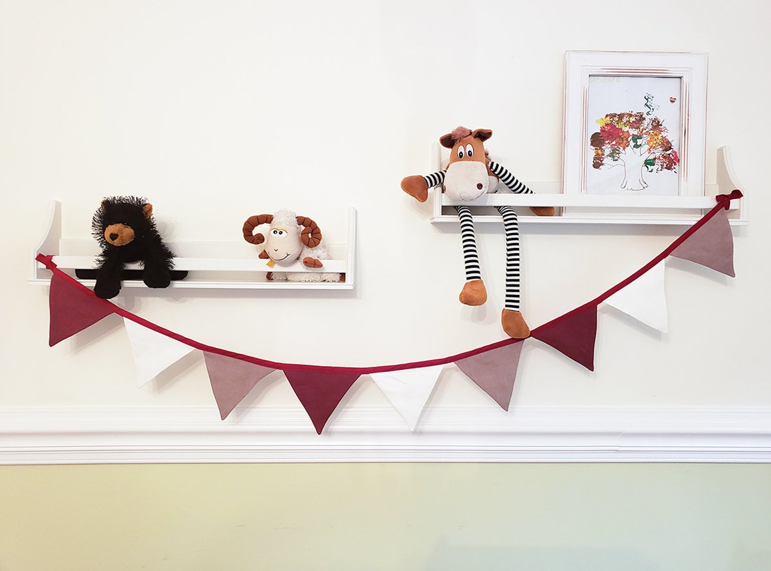 Linen Bunting, Kids Room Décor Fabric Bunting, Halloween Bunting, Baby ...