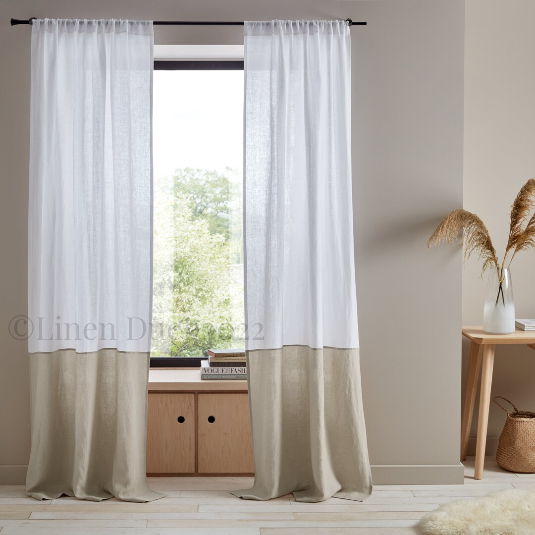 Color Block Curtains, Curtains Home Décor, Custom Linen Curtains ...