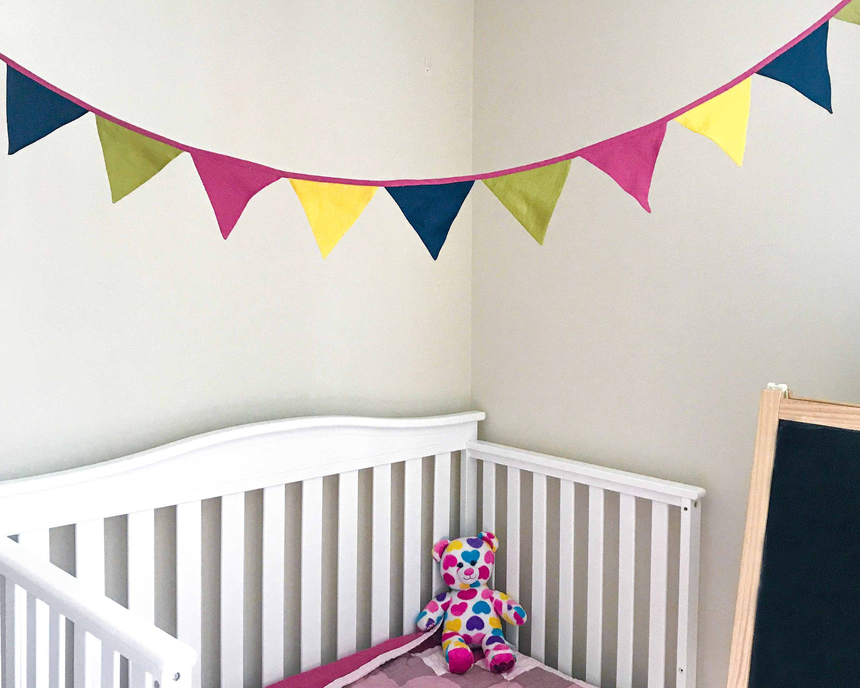Linen Bunting, Kids Room Décor Fabric Bunting, Halloween Bunting, Baby ...