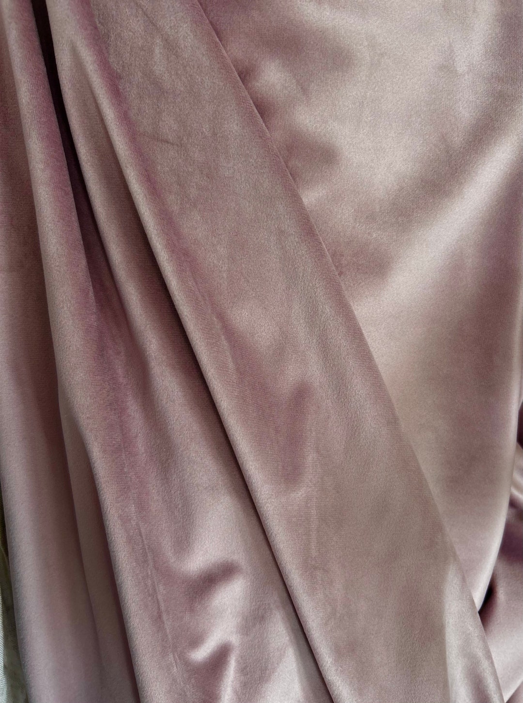 Grayish Pink Velvet Extra Wide Fabric by Yard, 110" Wide Soft Velvet for Curtains, Upholstery ...