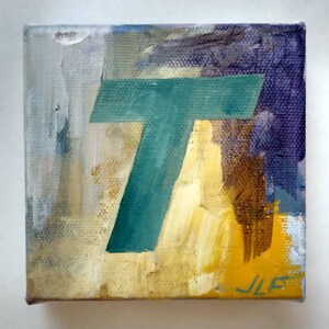 The Letter T an Original Acrylic Painting on Canvas by JLF. - Etsy