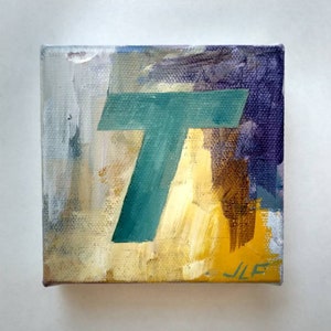 The Letter T an Original Acrylic Painting on Canvas by JLF. - Etsy