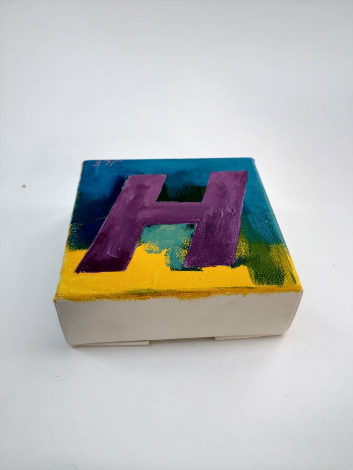 The Letter H an Original Acrylic Painting on Canvas by JLF. - Etsy