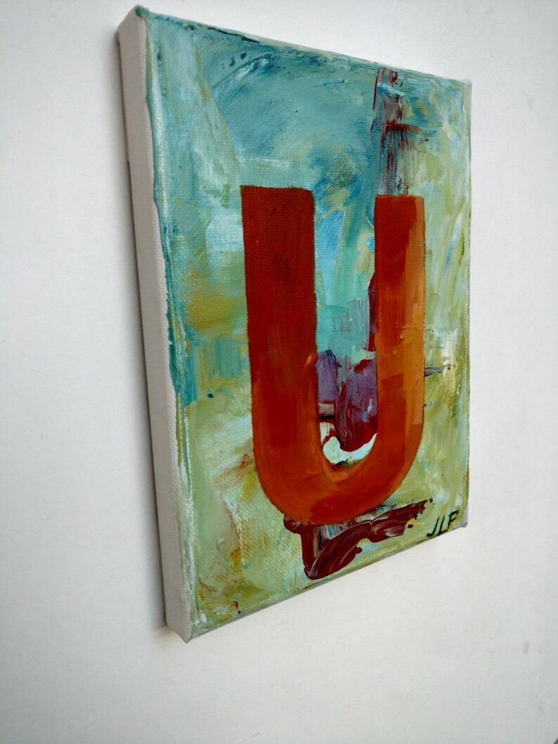 The Letter U an Original Acrylic Painting on Canvas by JLF. - Etsy