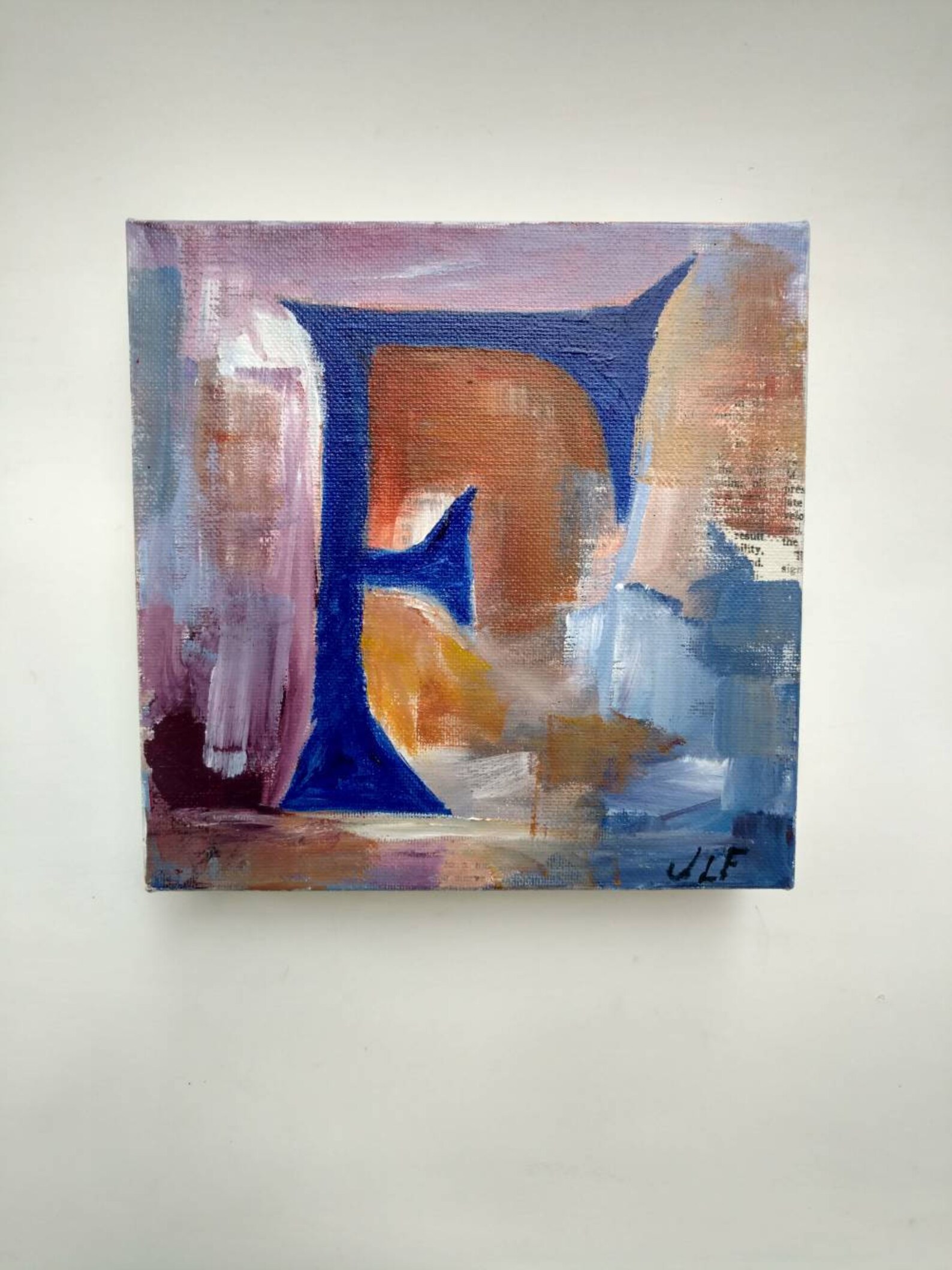 Letter F Monogram Acrylic Painting by JLF - Etsy