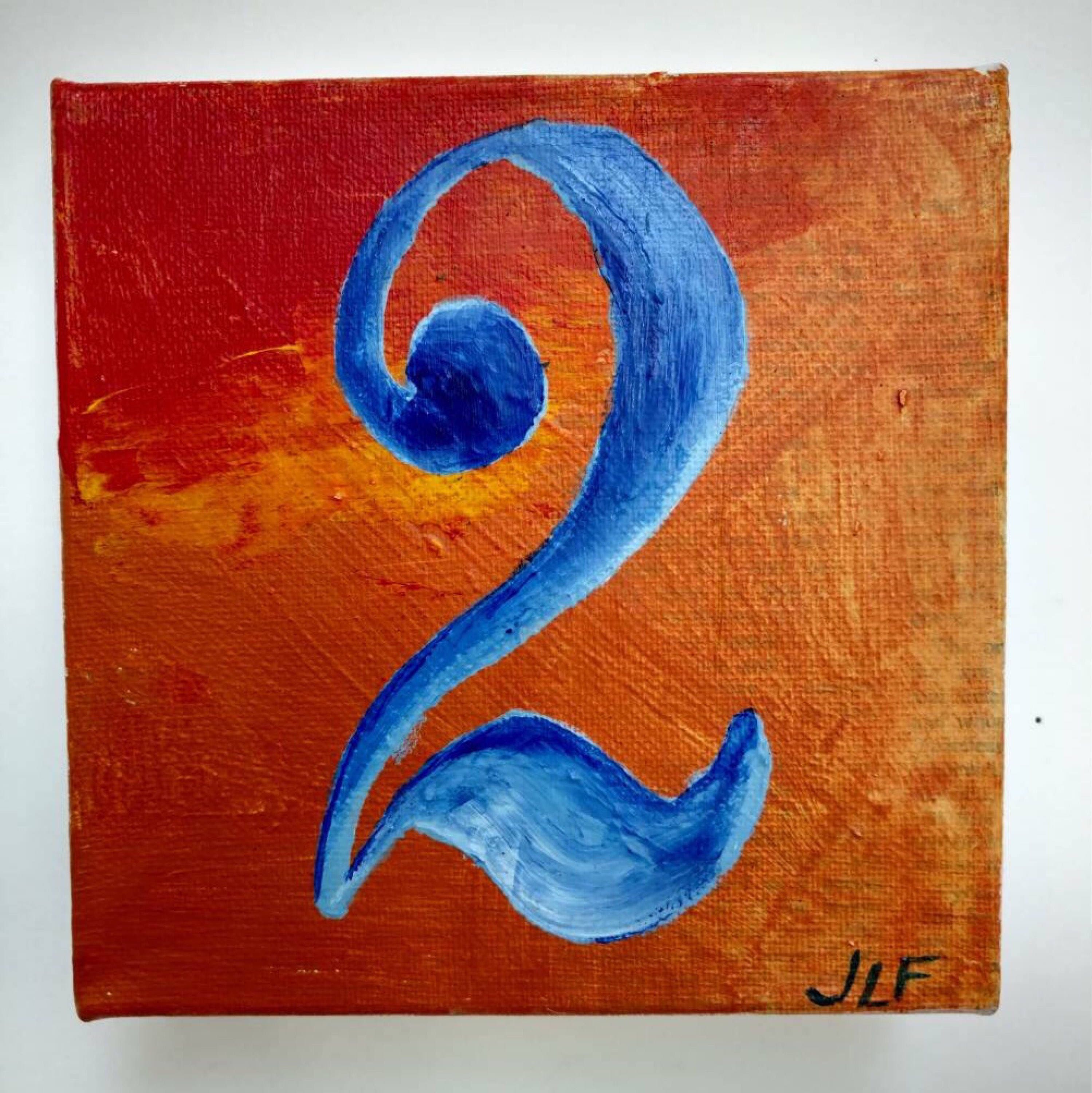 The Number 2 (two). an Original Acrylic Painting on Canvas by JLF. - Etsy