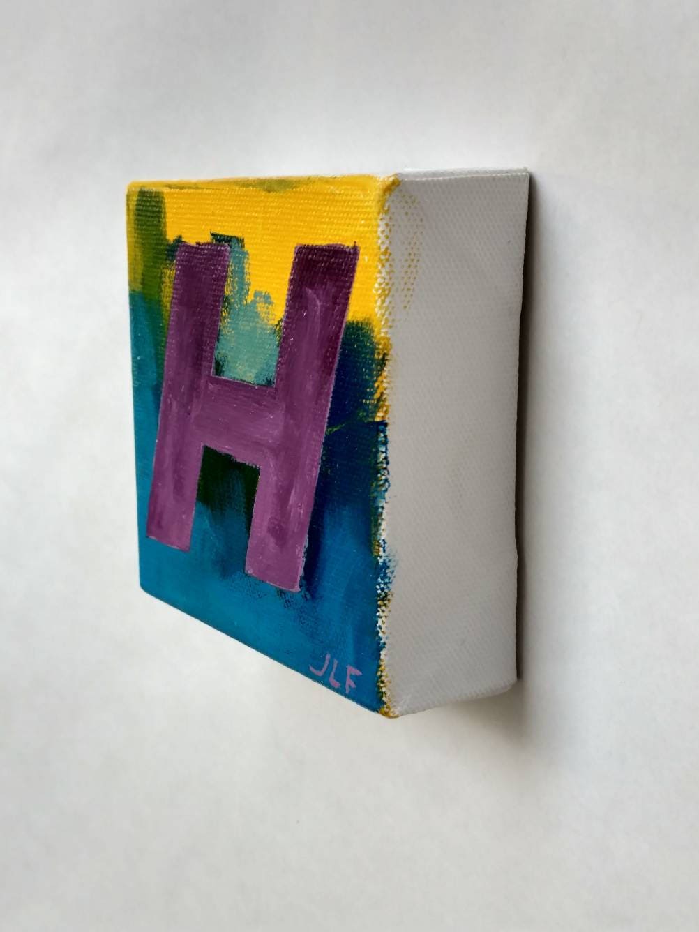 The Letter H an Original Acrylic Painting on Canvas by JLF. - Etsy