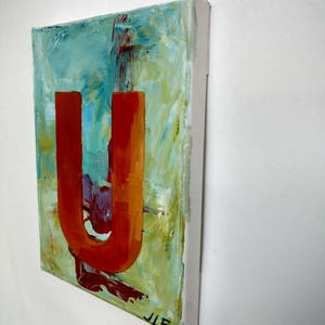 The Letter U an Original Acrylic Painting on Canvas by JLF. - Etsy