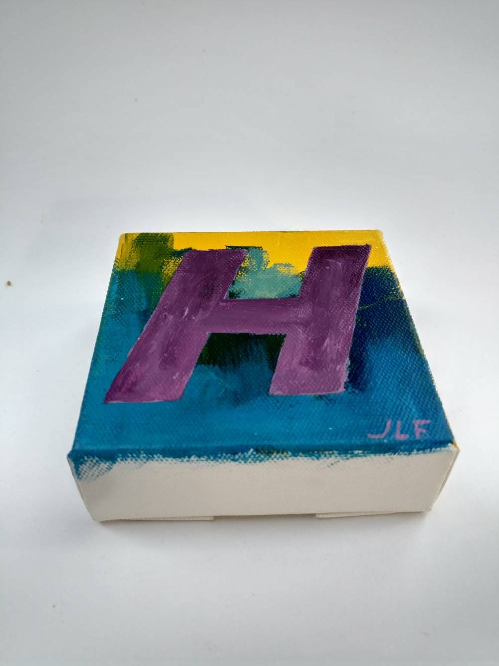 The Letter H an Original Acrylic Painting on Canvas by JLF. - Etsy