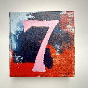 Number 7 Acrylic Painting by JLF - Etsy