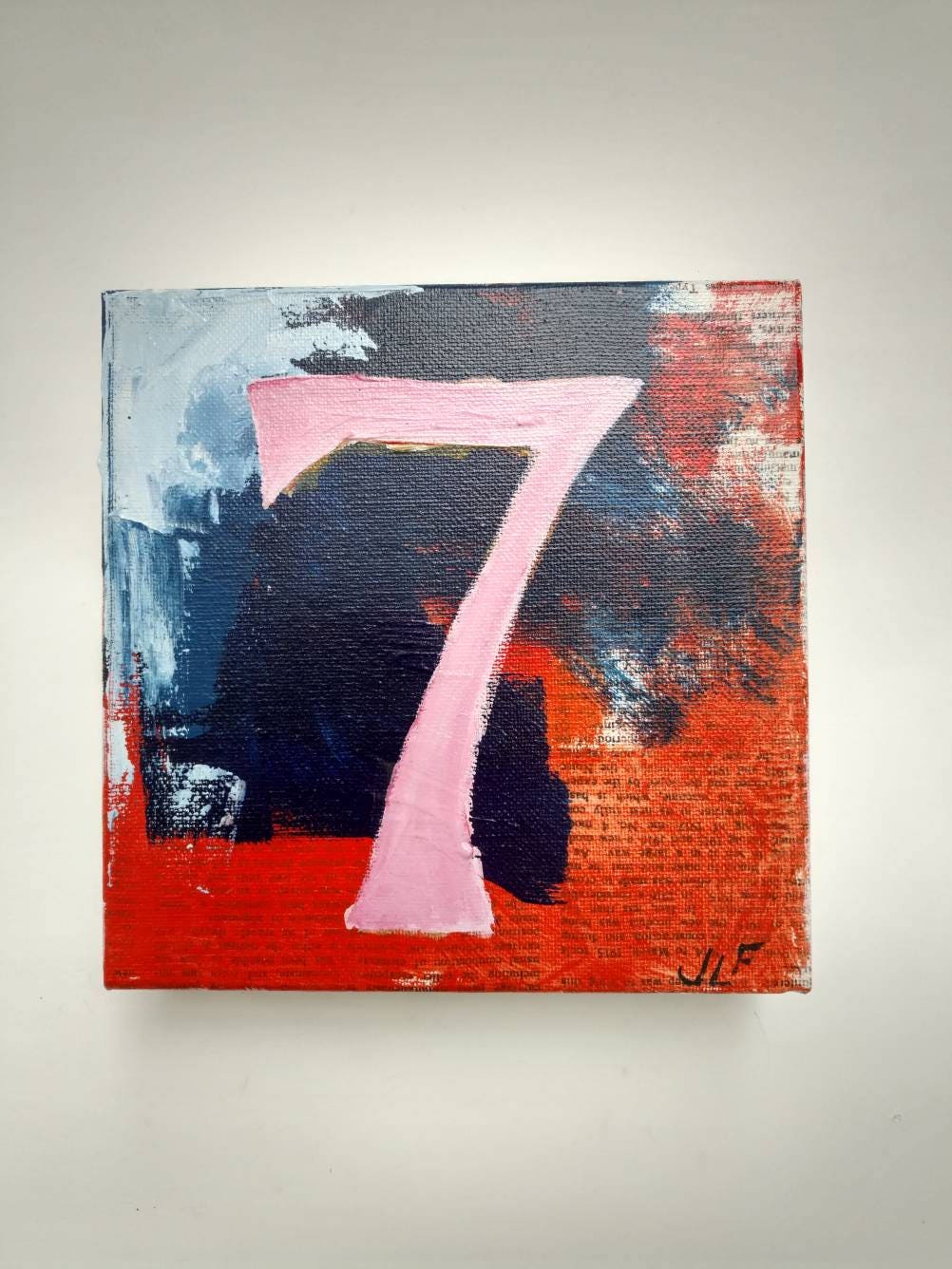 Number 7 Acrylic Painting by JLF - Etsy