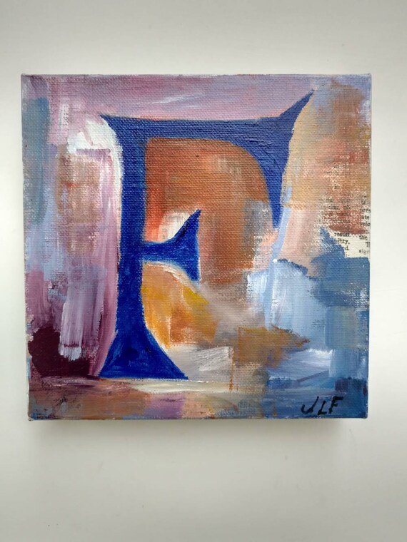Letter F Monogram Acrylic Painting by JLF | Etsy