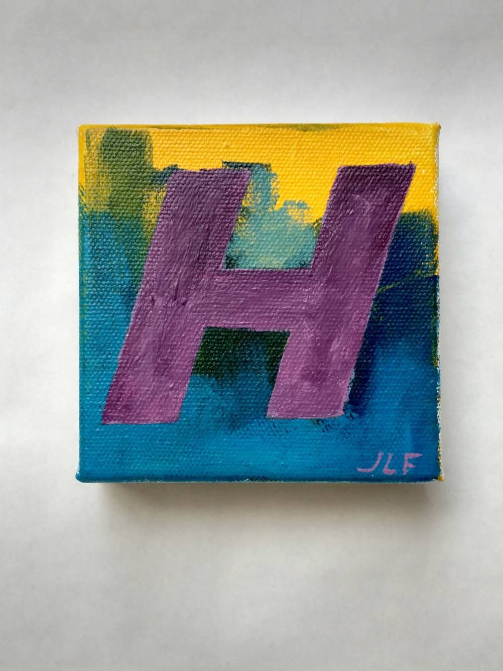 The Letter H an Original Acrylic Painting on Canvas by JLF. - Etsy