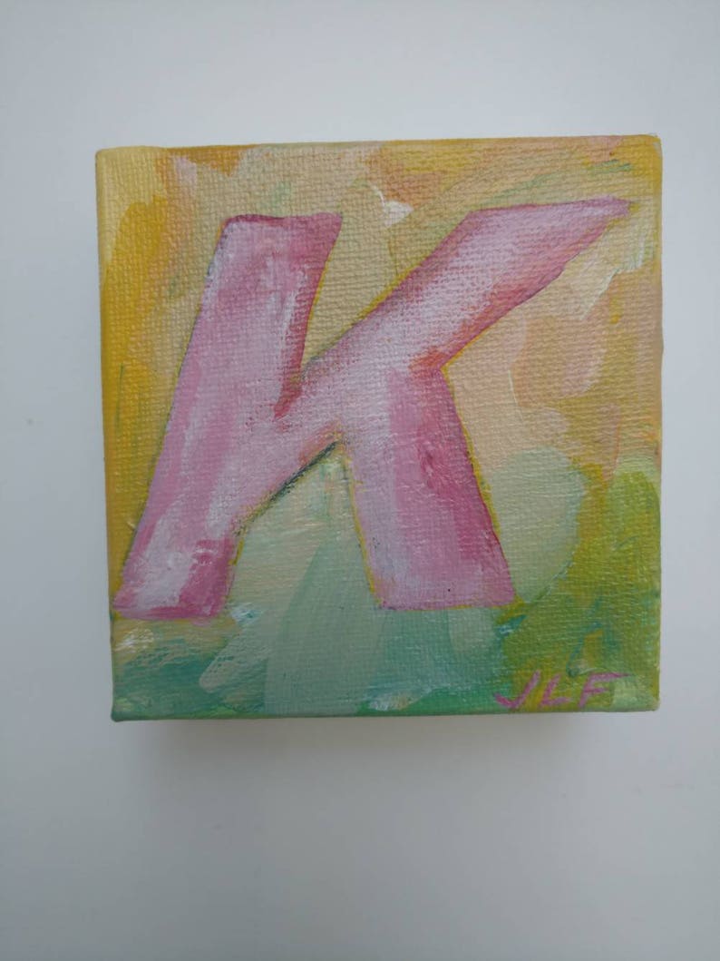 The Letter 'K' an Original Acrylic Painting on Canvas by JLF. - Etsy