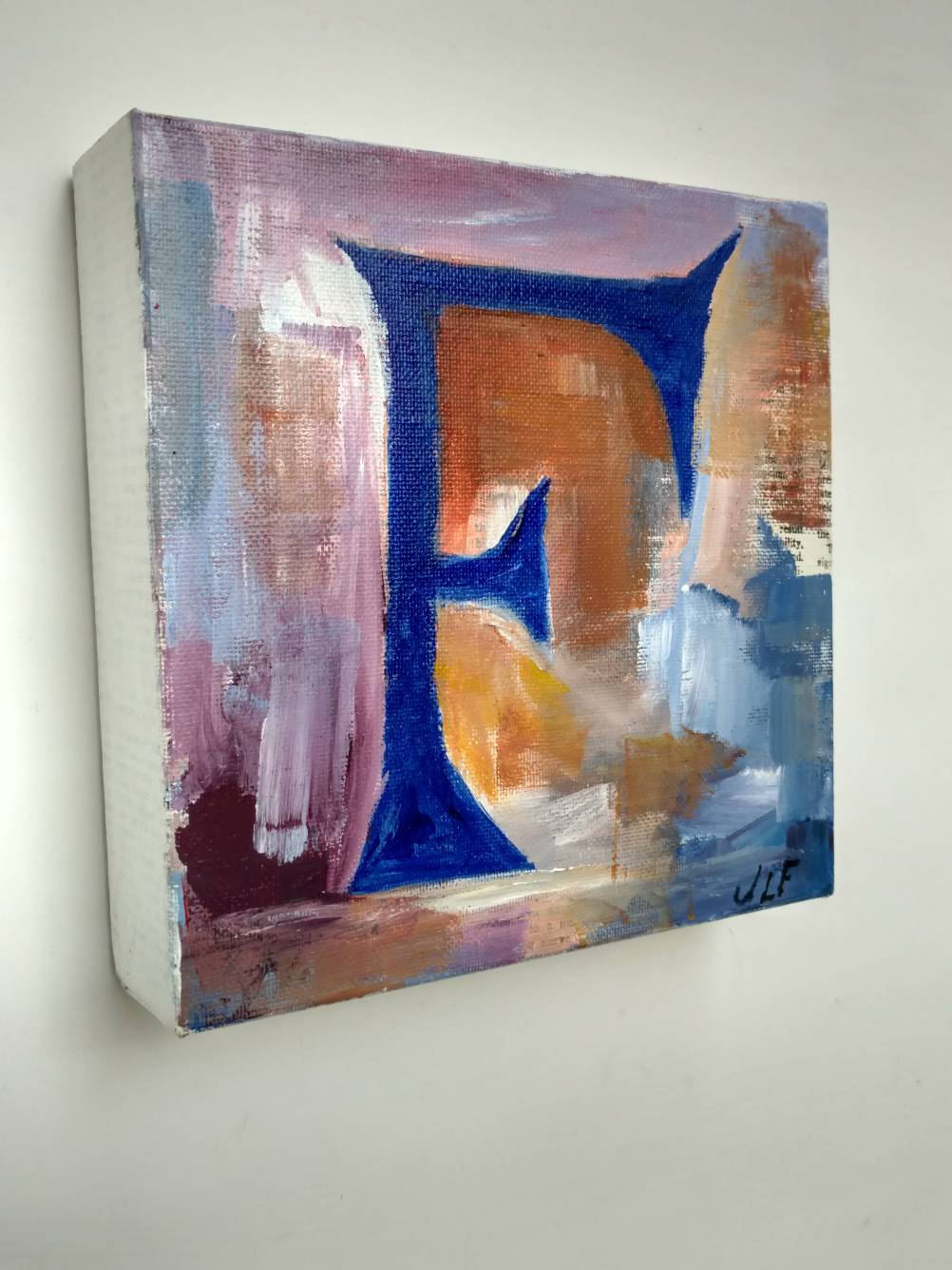 Letter F Monogram Acrylic Painting by JLF - Etsy