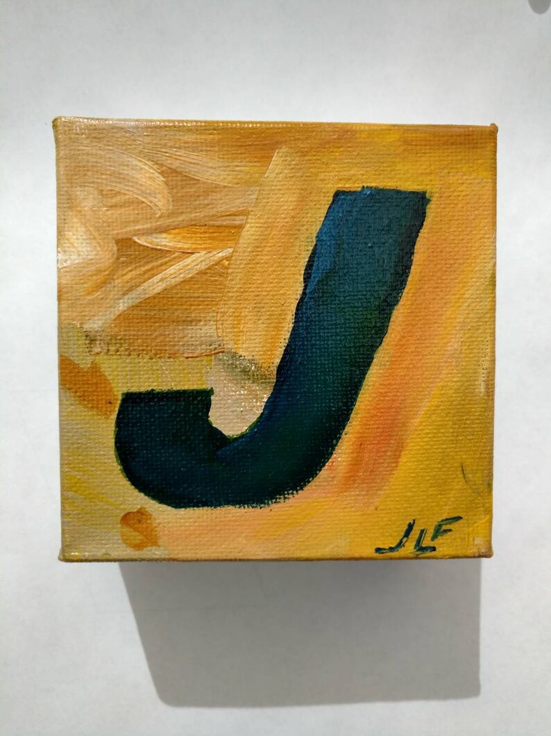 This is the Letter 'J' an Original Acrylic Painting on Canvas by JLF ...