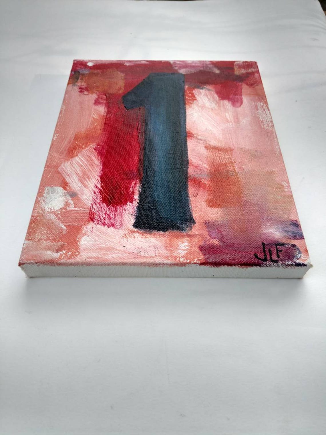Number 1 one Acrylic Painting by JLF - Etsy