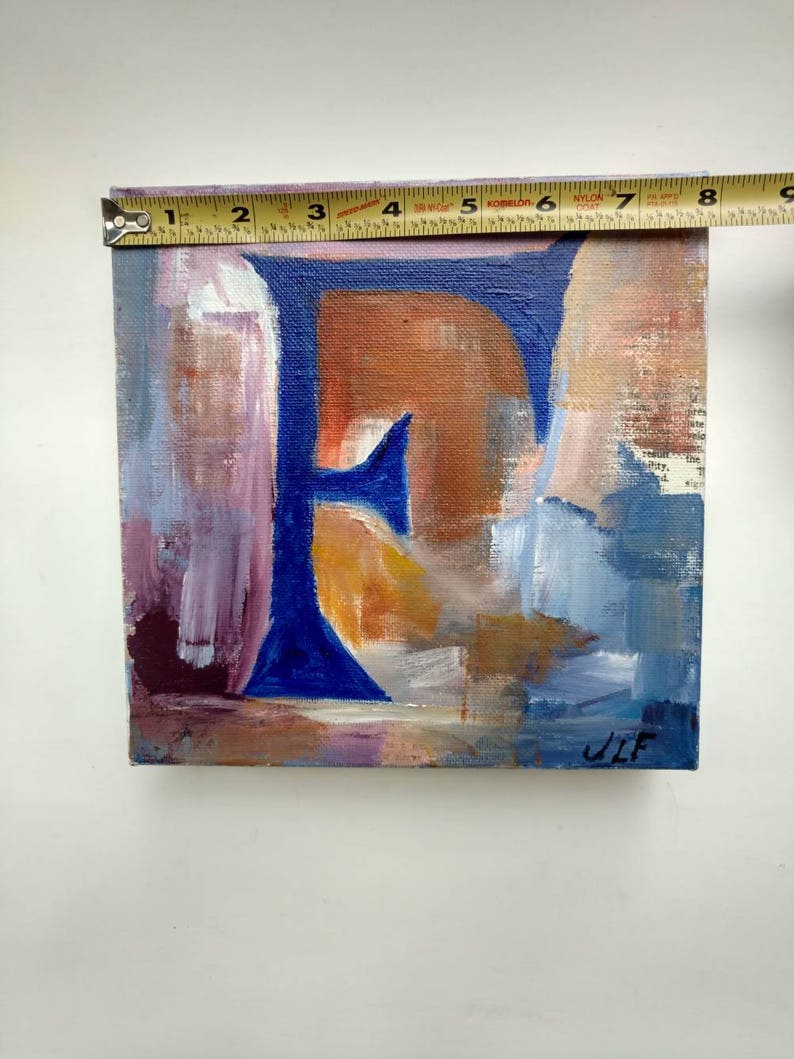 Letter F Monogram Acrylic Painting by JLF - Etsy