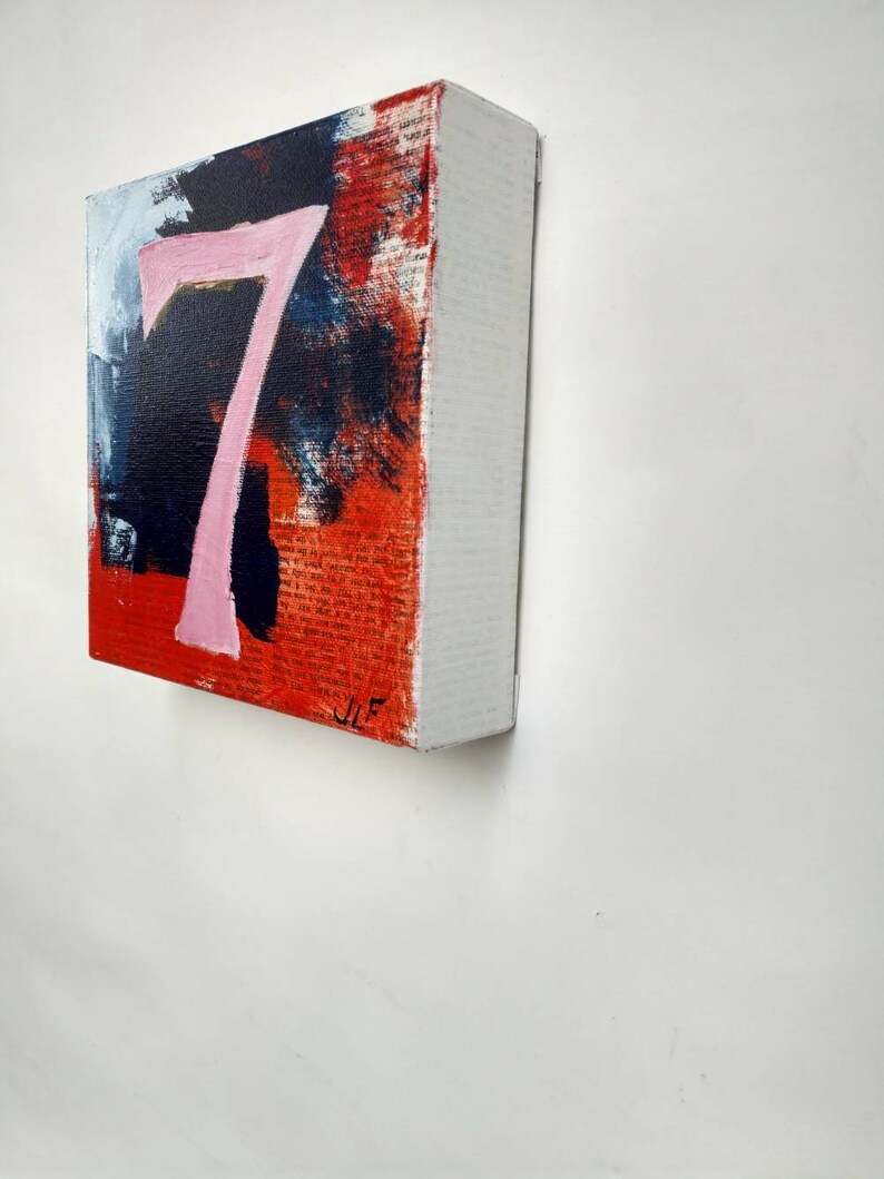 Number 7 Acrylic Painting by JLF - Etsy