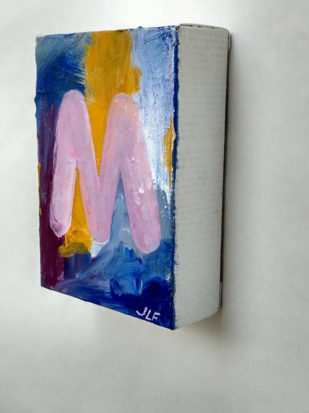 The Letter M an Original Acrylic Painting on Canvas by JLF. - Etsy