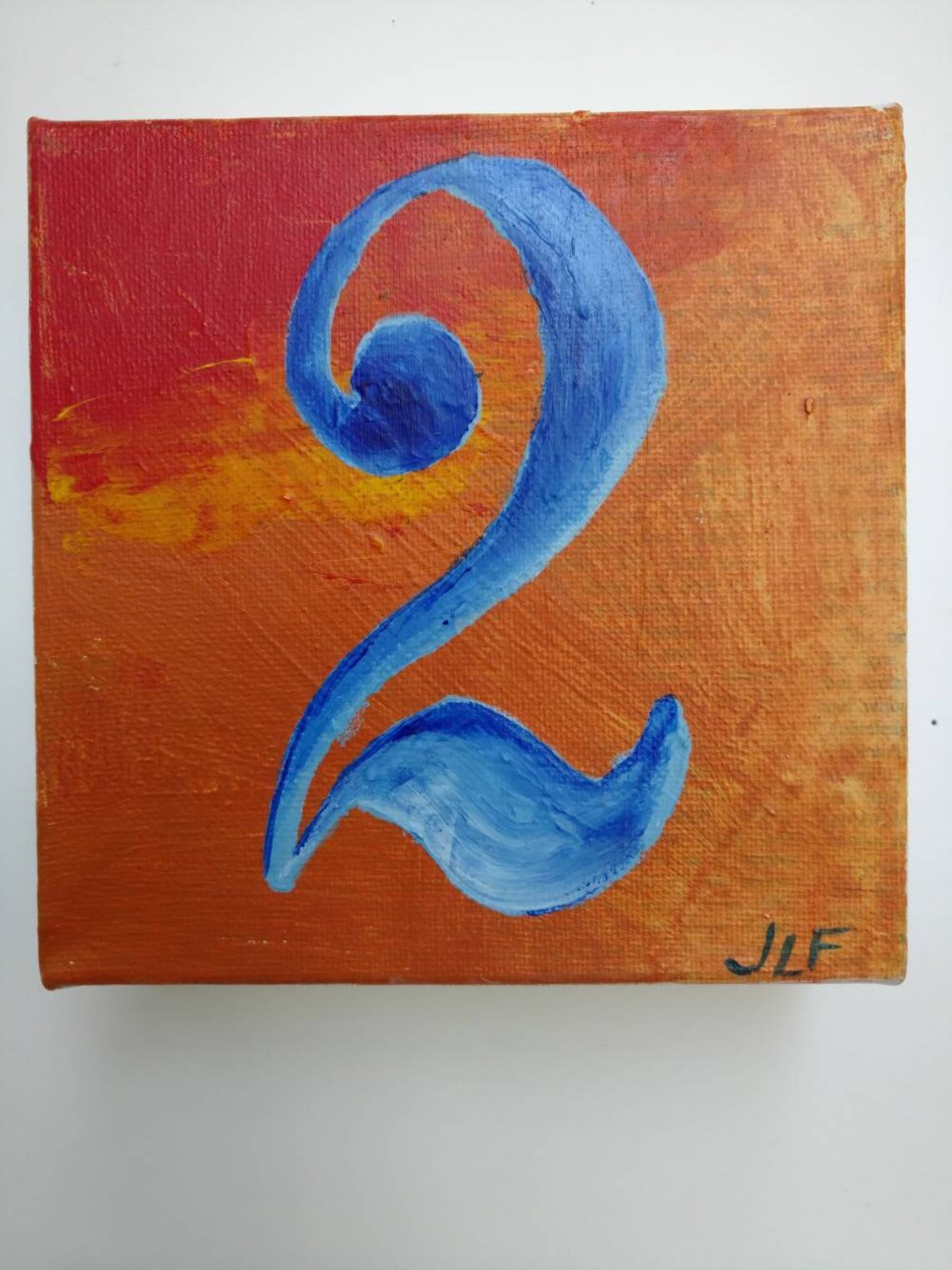 The Number 2 two. an Original Acrylic Painting on Canvas by - Etsy