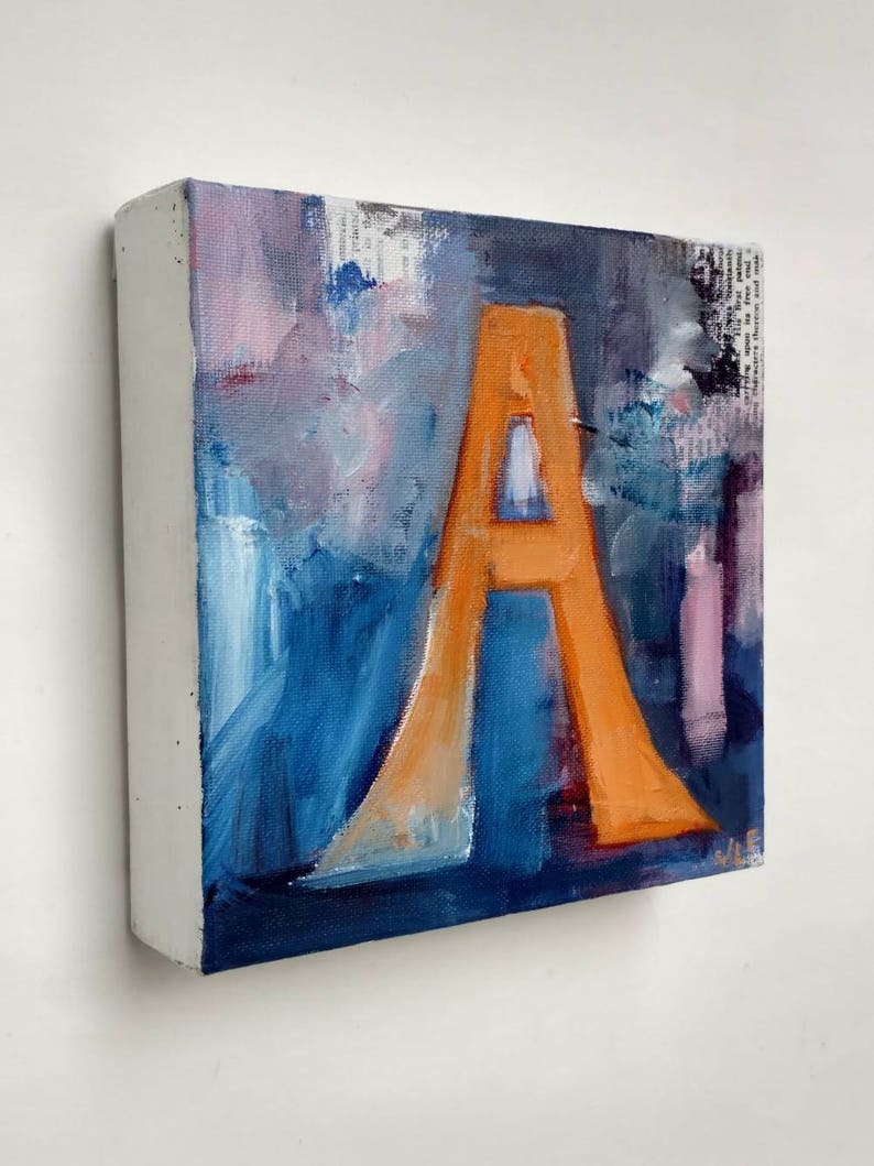 Letter A Acrylic Monogram Painting by JLF - Etsy