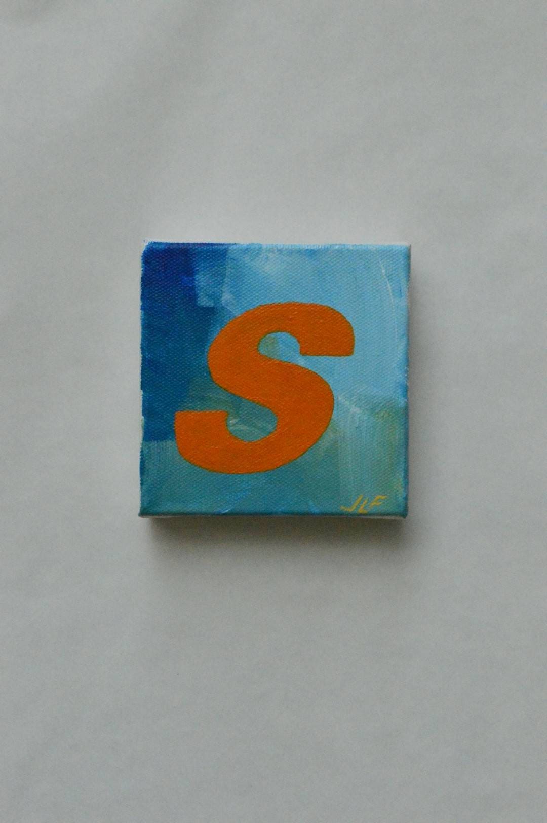 The Letter S an Original Acrylic Painting on Canvas by JLF. - Etsy