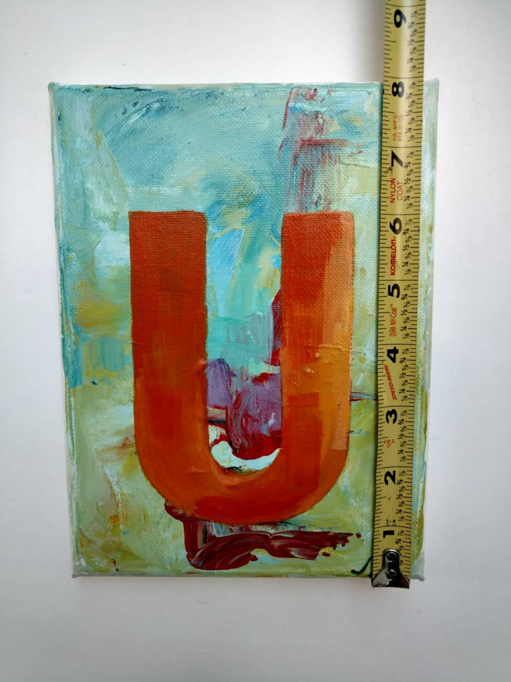 The Letter U an Original Acrylic Painting on Canvas by JLF. - Etsy