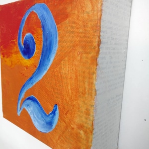 The Number 2 (two). an Original Acrylic Painting on Canvas by JLF. - Etsy