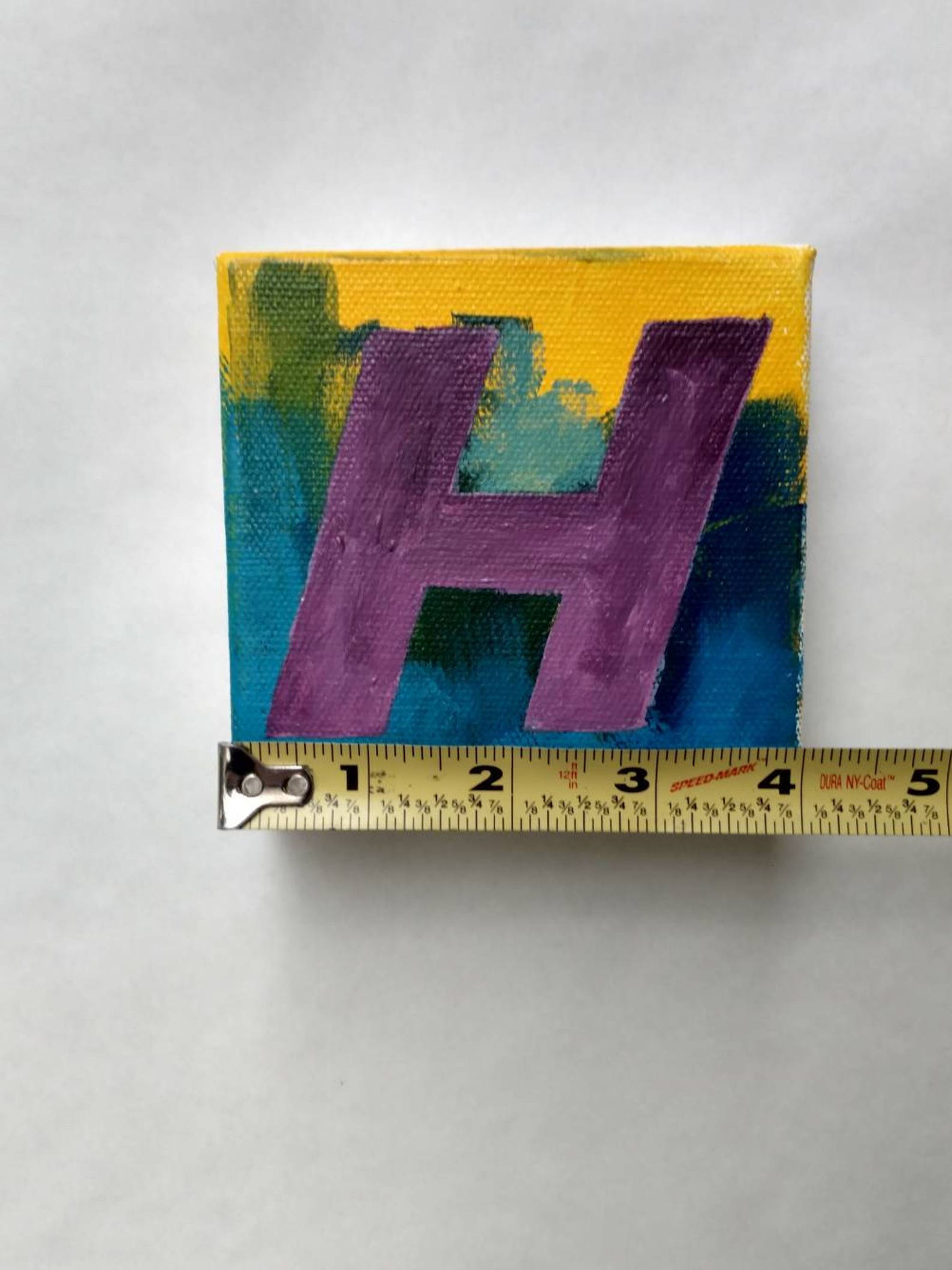 The Letter H an Original Acrylic Painting on Canvas by JLF. - Etsy